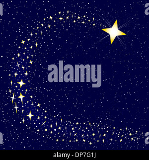 A shooting star surrounded by several star clusters Stock Photo - Alamy
