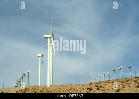 Nov 26, 2006; Cabazon, CA, USA; Turbines generate power in San Gorgonio ...