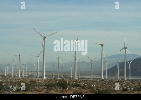Nov 26, 2006; Cabazon, CA, USA; Turbines generate power in San Gorgonio ...