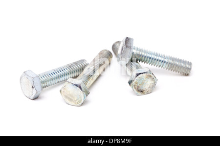 Set of old screws on the white background Stock Photo - Alamy
