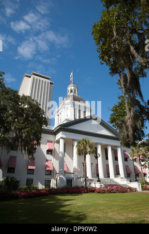 The Florida State Capital in Tallahassee Florida is seen with a high ...