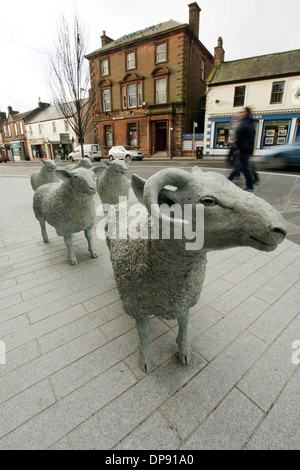 Lockerbie,s sheep sculptures Stock Photo - Alamy