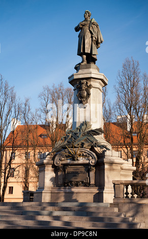 Adam Mickiewicz statue vertical - Warsaw, Poland Stock Photo - Alamy