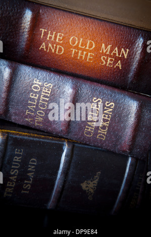 Collection of classic antique books from historic authors Stock Photo ...