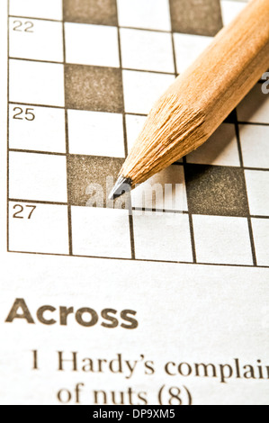 pencil and crossword Stock Photo - Alamy