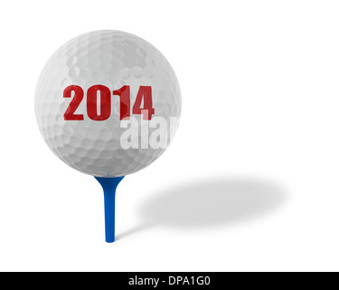 Golf ball isolated on blue. 3d illustration. High resolution image ...