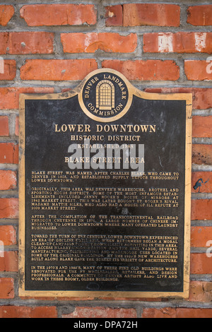 Street sign for Lower Downtown, LoDo, in the Denver Historic District ...