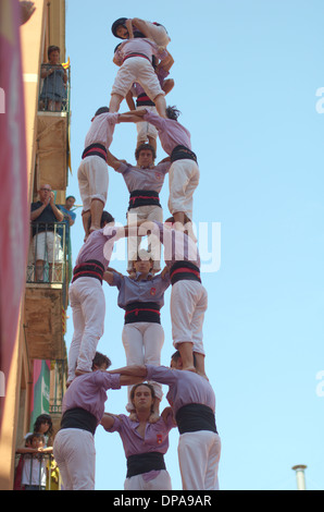 Human tower in Tarragona Spain Stock Photo - Alamy