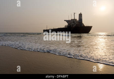 The shipwreck River Princess on Candolim Beach in Goa India Stock Photo ...