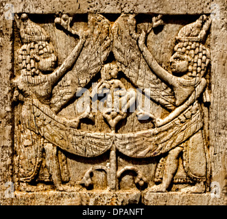 Ivory Plate representing an Egyptian inspired scene Arshlan Tash ...