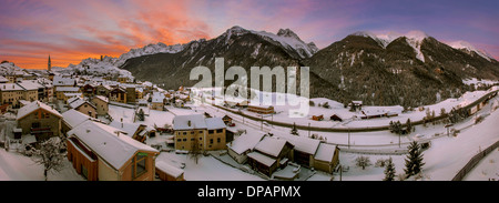 winter scenery in Ardez (Switzerland), night capture Stock Photo - Alamy
