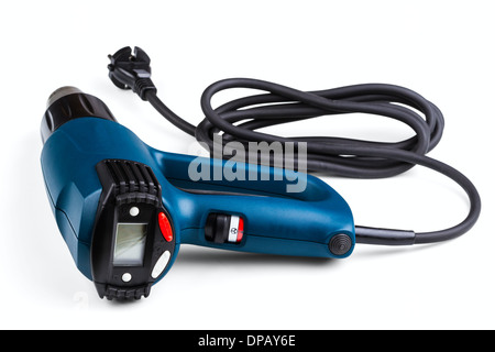 industrial programmable heat gun with LCD display isolated on white ...