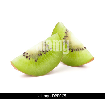 Two kiwi fruit sliced segments isolated on white background cutout ...