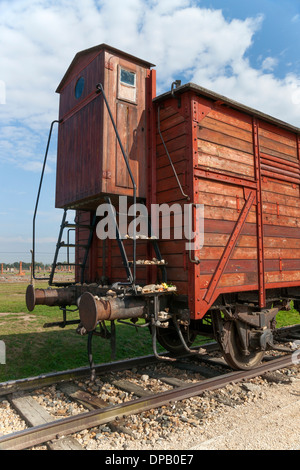 Boxcar at unloading platform where victims arrived, Auschwitz II ...
