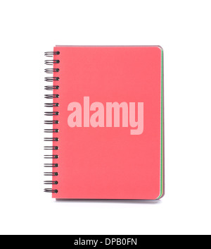 Red notebook isolated on white background Stock Photo - Alamy
