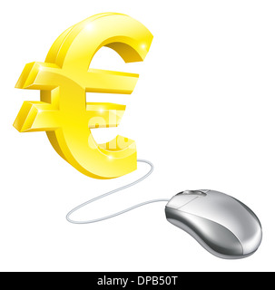Euro symbol with computer mouse Stock Photo - Alamy