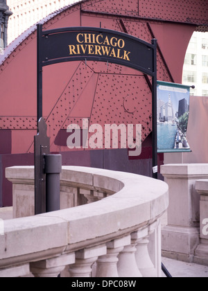 chicago riverwalk sign Stock Photo - Alamy