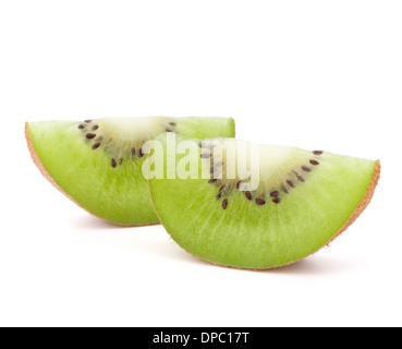 Two kiwi fruit sliced segments isolated on white background cutout ...