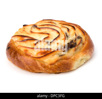 Delicious sweet cream bun isolated on white background Stock Photo - Alamy