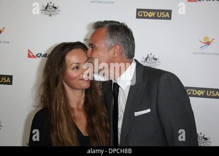 Australian actors Cameron Daddo (R) and Alison Brahe attend the 2014 G ...