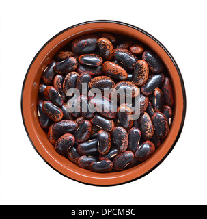 Beans of bean, brown bean (of dried beans) in a glass jar on a rustic ...