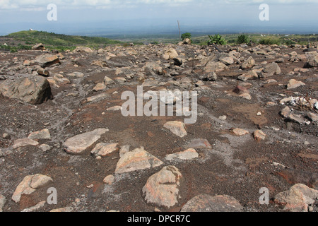 Damage to village from Pyroclastic flow of Mt Merapi eruption smoking ...