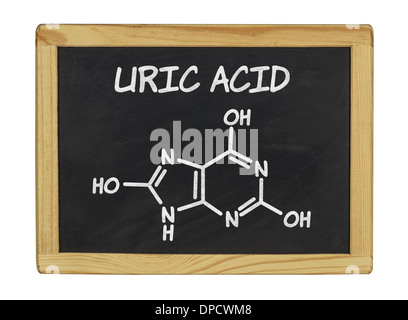Chemical formula of Uric acid on a futuristic background Stock Photo ...