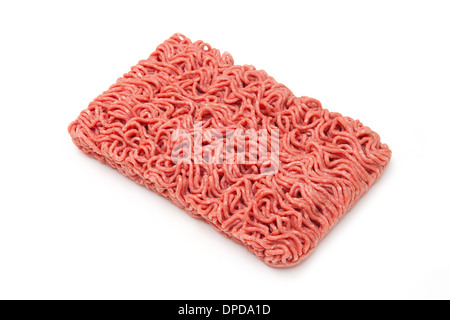 Block of Minced beef (500g) isolated on a white studio background Stock ...