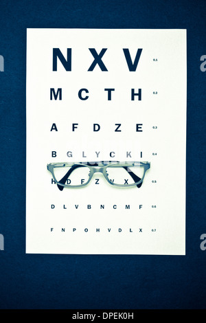 optotype and eyeglasses Stock Photo - Alamy