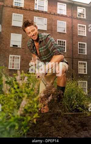 Man Digging Allotment Stock Photo - Alamy