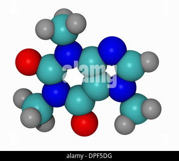 Caffeine 3D molecular model Stock Photo - Alamy