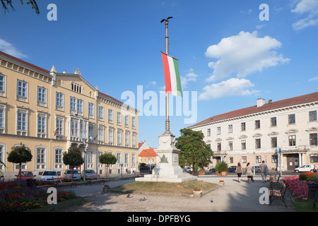 Flag of Loyalty in Szechenyi Square, Sopron, Western Transdanubia ...