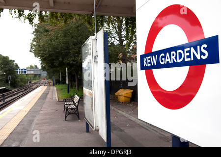 Kew gardens railway sign Stock Photo - Alamy