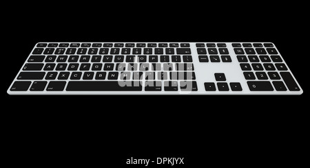 Computer keyboard isolated on dark background. Top view Stock Photo - Alamy