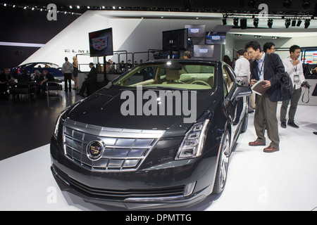 Detroit, Michigan - The Cadillac ELR electric car on display at the ...