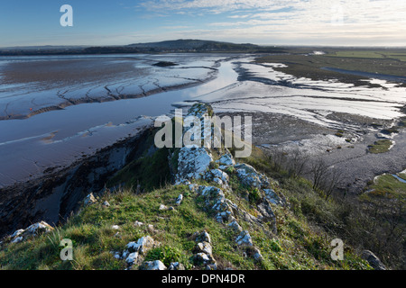 View from Brean Down over Weston Bay at low tide towards Weston-super ...