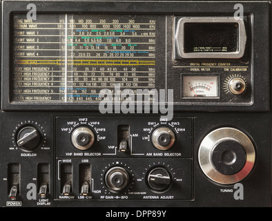 Old radio transmitter and receiver details, closeup view Stock Photo ...
