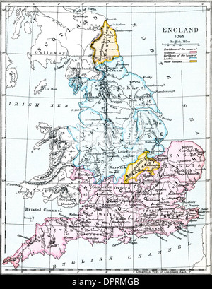 Historical Map of England and Wales Stock Photo - Alamy