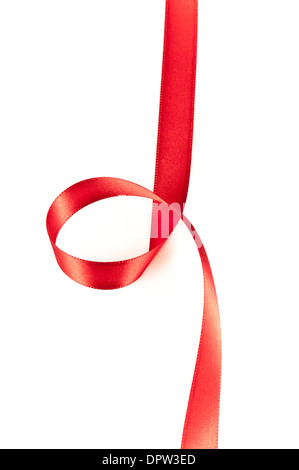 Silk red ribbon isolated on white Stock Photo - Alamy