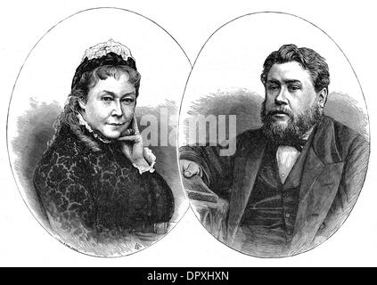Charles Haddon Spurgeon (1834 –1892) and his wife Susannah in a Stock ...