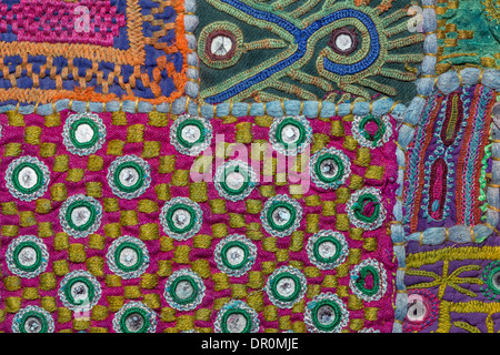 Close-up of Rajasthani embroidery, Rajasthan state, India Stock Photo ...