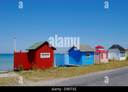 Aero island, beach Huts at Aeroskoebing Vesterstrand, fyn, Denmark ...