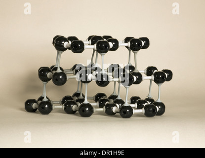 Ball and Stick Model showing arrangement of Carbon Atoms in Diamond ...