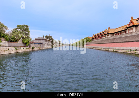 Forbidden City Palace Museum moat and Jingshan Park pavilions ...