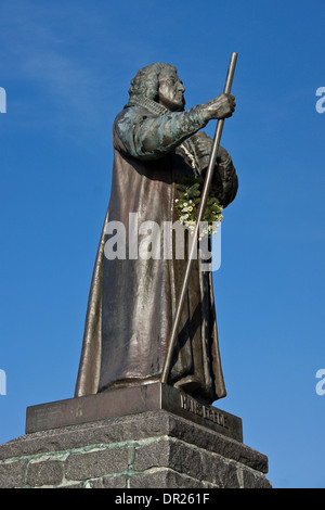 Statue Hans Egede missionary founded Nuuk capital and first city 1728 ...