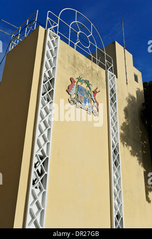 Mauritius emblem on the side of a Government building, Port Louis ...