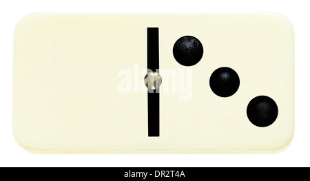 blank three domino tile on isolated on white background Stock Photo - Alamy