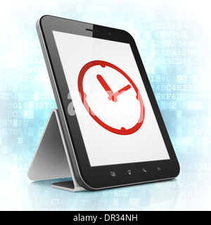 Timeline concept: Clock on Tablet Computer display Stock Photo - Alamy