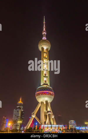 Oriental Pearl Tower Lighting up,Shanghai,China Stock Photo - Alamy