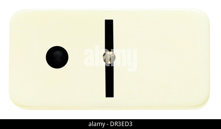 one blank domino tile on isolated on white background Stock Photo - Alamy